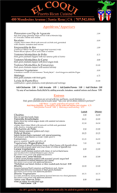 Menu - El Coqui